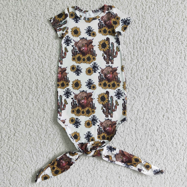 NB0010 Newborn Baby Sunflower Cactus Cow Sleeper Gown – Jojo-001