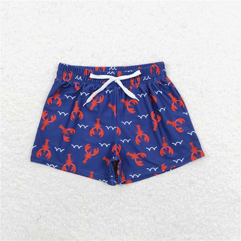 S0270 Red crayfish navy blue swim trunks – Jojo-001