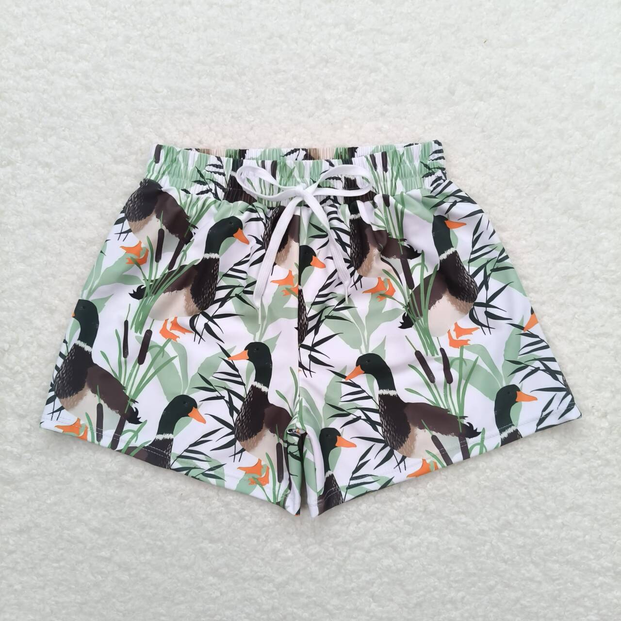 S0267 Boys duck white swim trunks – Jojo-001