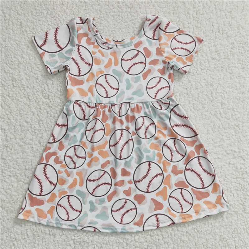 GSD0249Summer girls baseball short sleeve fashion dress – Jojo-001